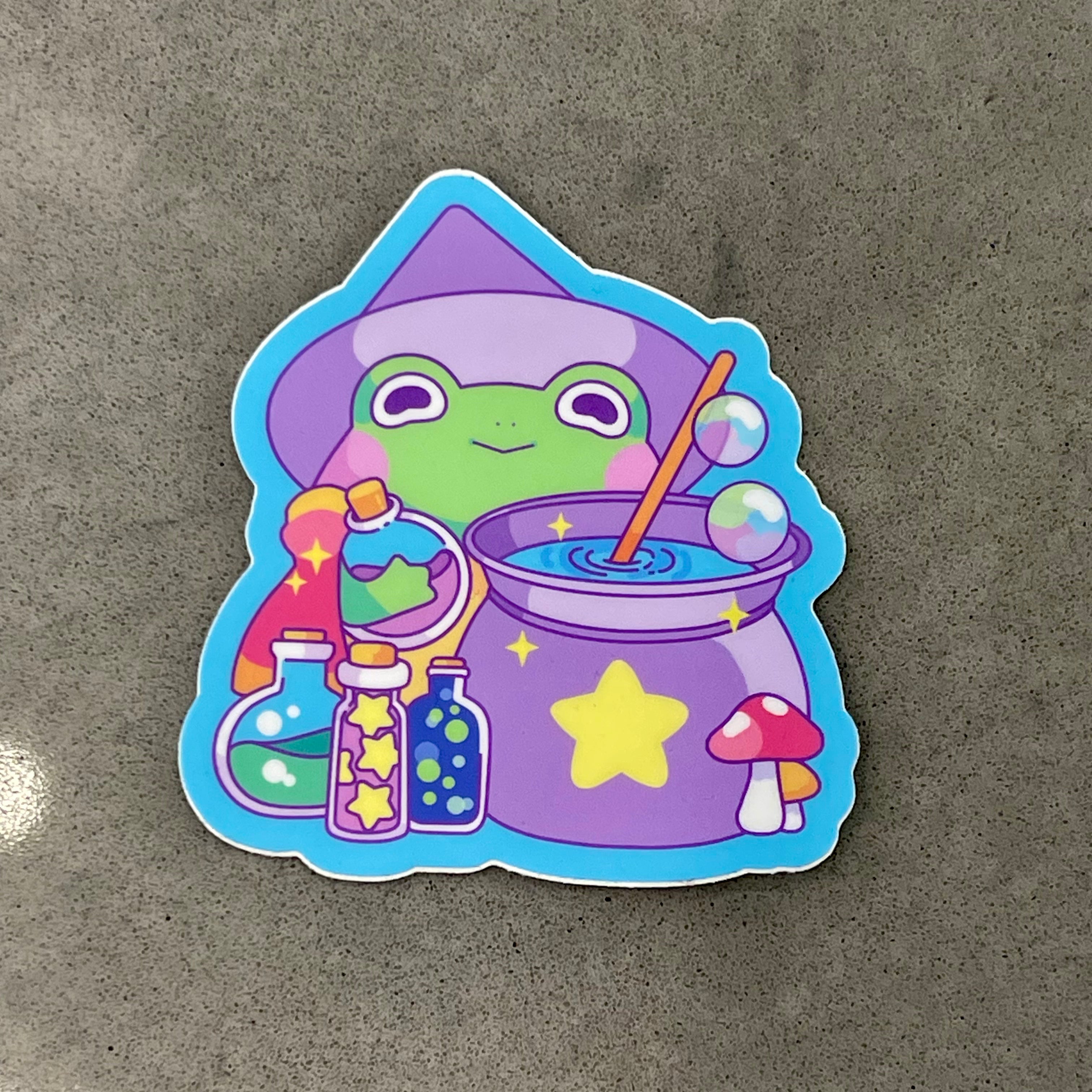 Potion Frog Wizard Sticker – Beetlebug Art Collective