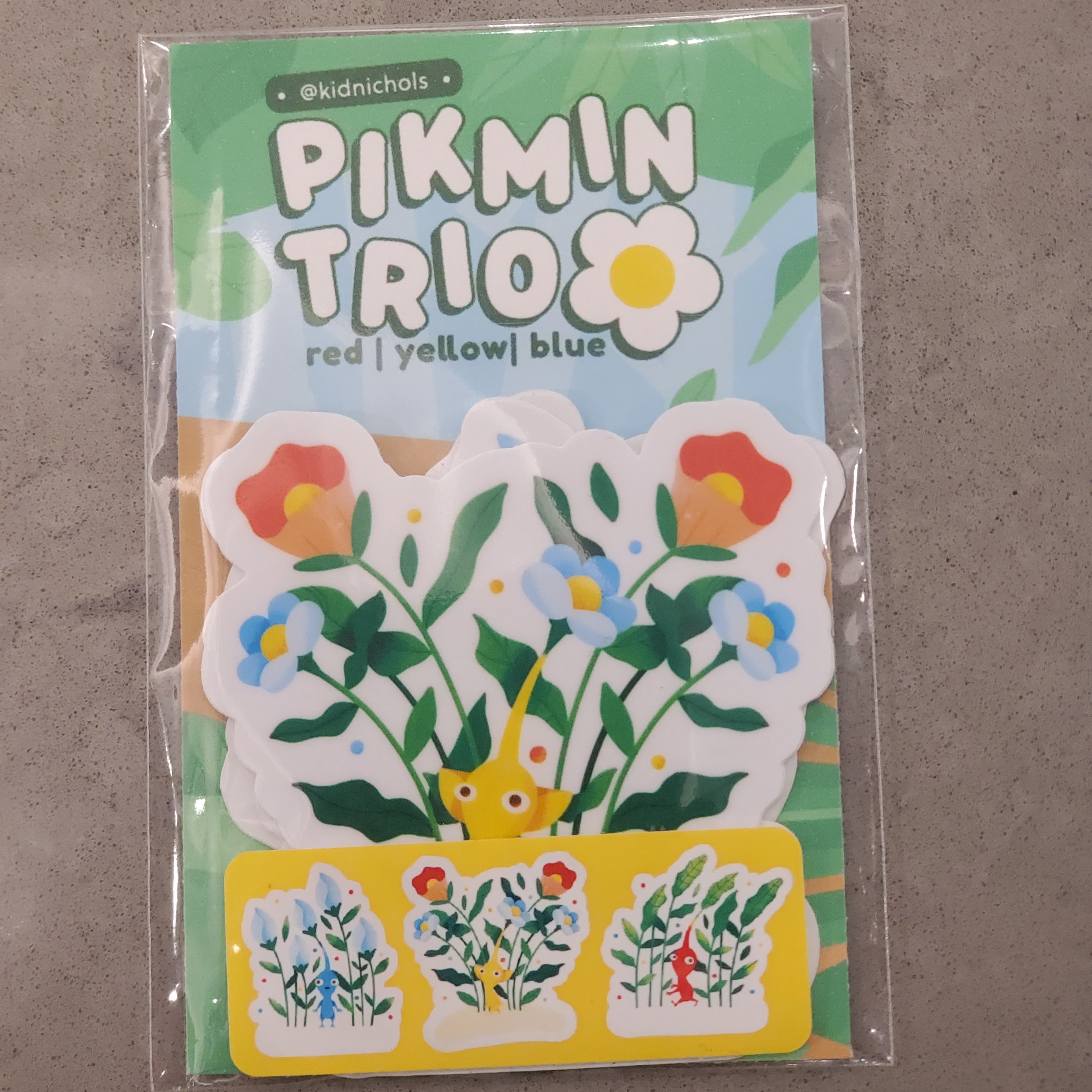 Pikmin Trio Sticker Pack – Beetlebug Art Collective
